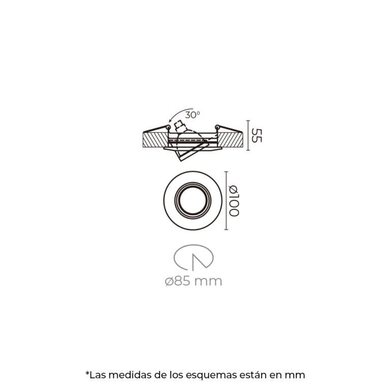 Luminario downlight dirigible redondo para empotrar en techo TH-4221 Illux - Illux Diseña Tu ...