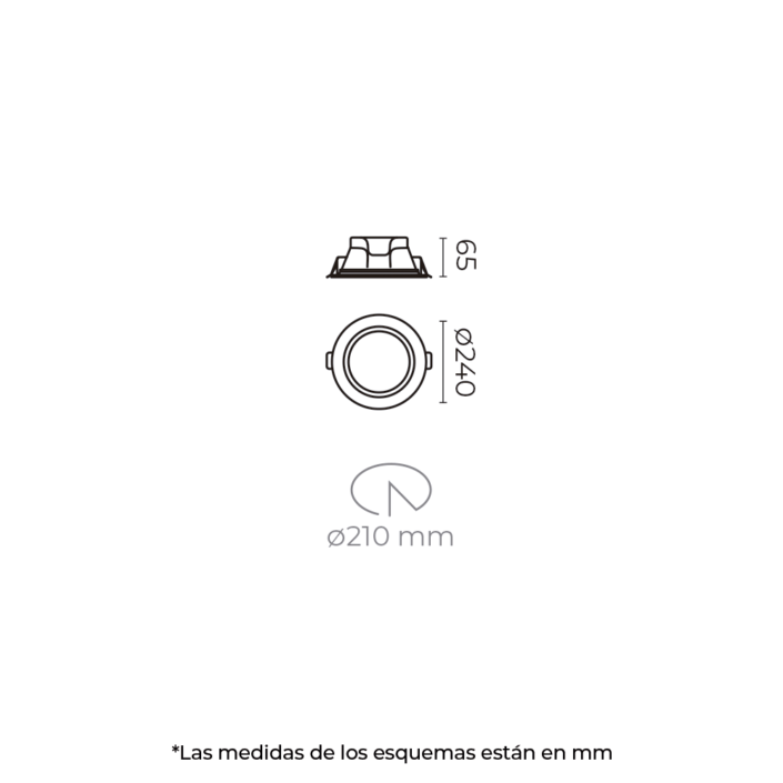 Luminario downlight LED redondo para empotrar en techo TL-6024.B Illux - Illux Diseña Tu Ambiente