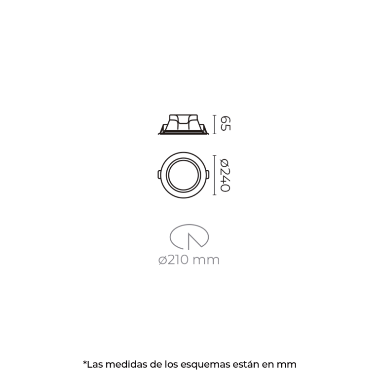 Luminario downlight LED redondo para empotrar en techo TL-6024.B Illux - Illux Diseña Tu Ambiente