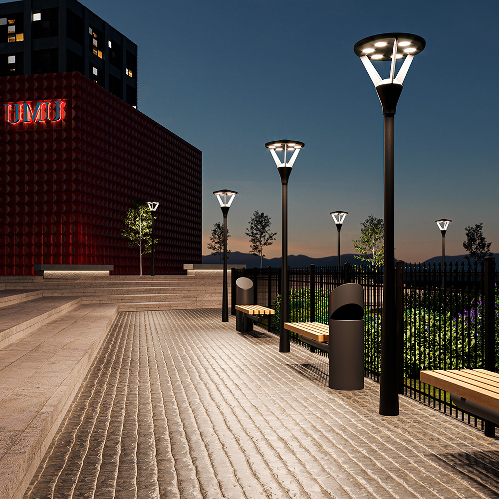 Luminario PUNTA DE POSTE para sobreponer en poste PP-2036.G The ...