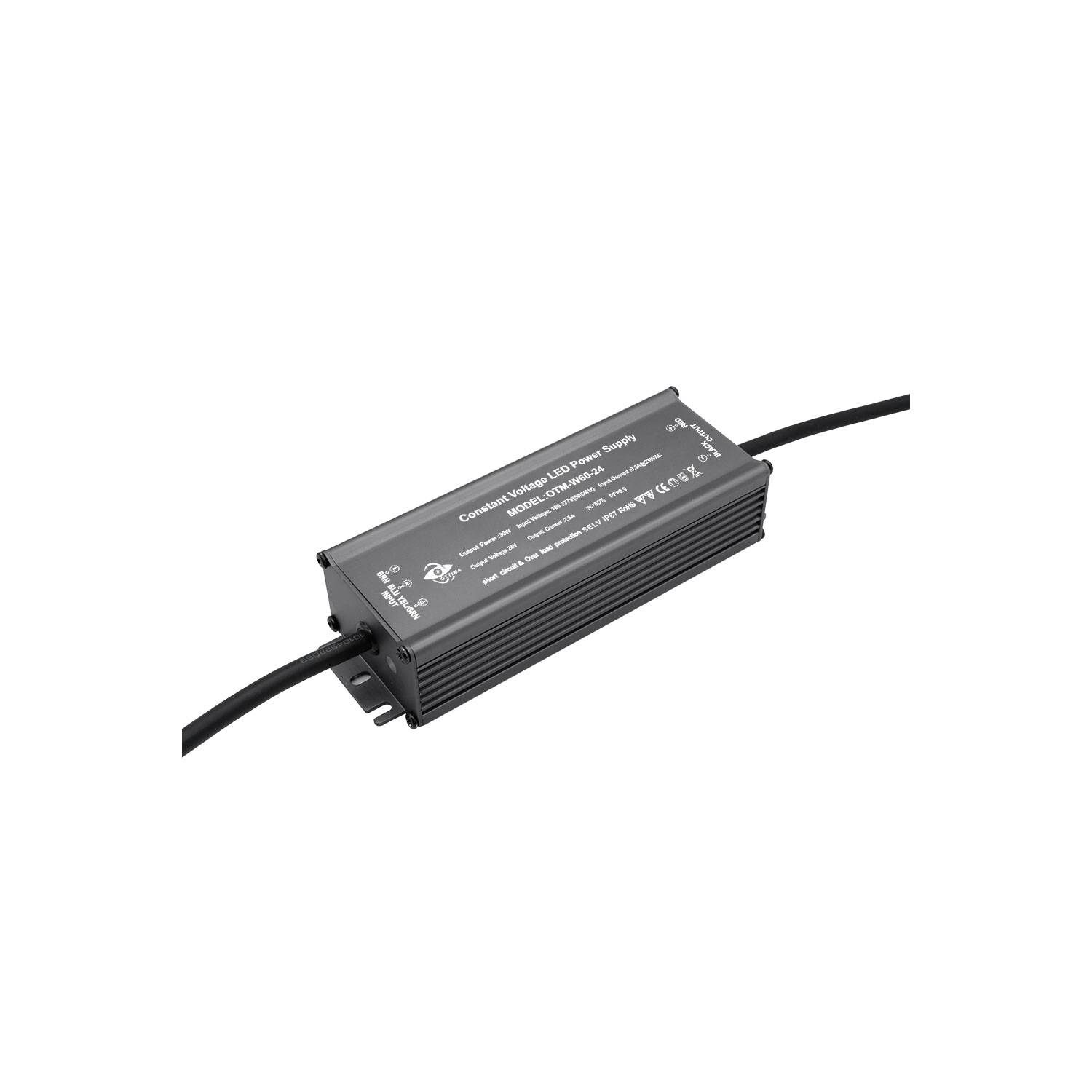 Driver LED 60 W AC 100-277 V~ DC 24 V para tira LED de uso exterior ZL ...